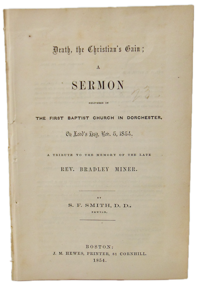 Death, the Christian's Gain: 1854 Baptist Funeral Sermon – Haaswurth Books