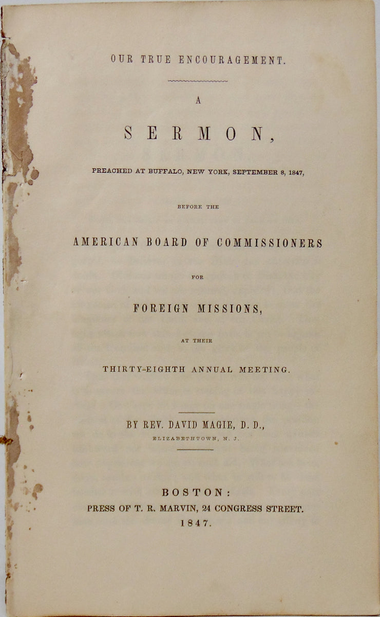 The Spirit Poured Out 1847 Postmillennial Missionary Sermon, Presbyter ...
