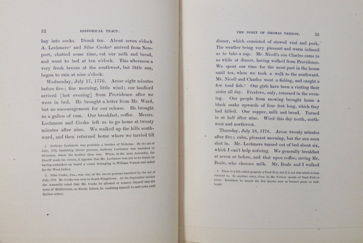 The Diary of Thomas Vernon A Loyalist Banished from Newport Rhode Isla ...