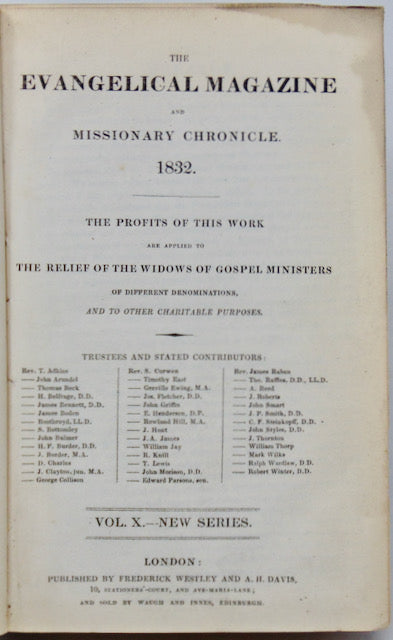 The Evangelical Magazine and Missionary Chronicle 1832, Revivals, Miss ...