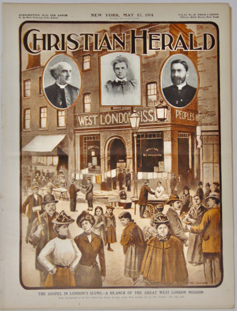 The Christian Herald 1901. Cover illustration of West London Mission ...