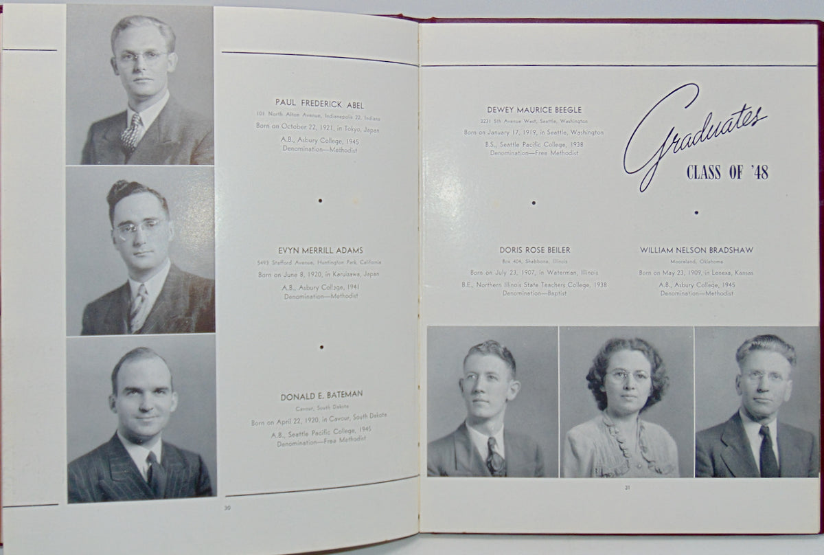 1948 Asbury Seminary Yearbook, The Seminarian – Haaswurth Books