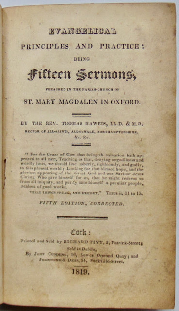 Haweis, Thomas. Evangelical Principles and Practice (1819) – Haaswurth ...